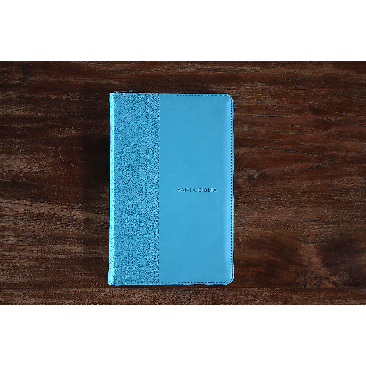 Biblia Reina Valera 1960 letra grande. Símil piel aguamarina, cremallera, tamaño manual/Spanish Bible RVR 1960. Handy Size, Large Print, Leathersoft Aqua,