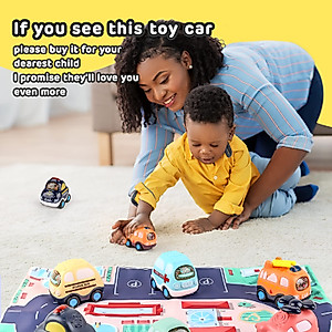 XQW Inertia Baby Toy Cars Gifts with Storage Bag, 6 Pcs Push and Go Kids Early Educational Toys for 1 2 3 Year Old Boys Girls, Birthday Gift for Toddlers