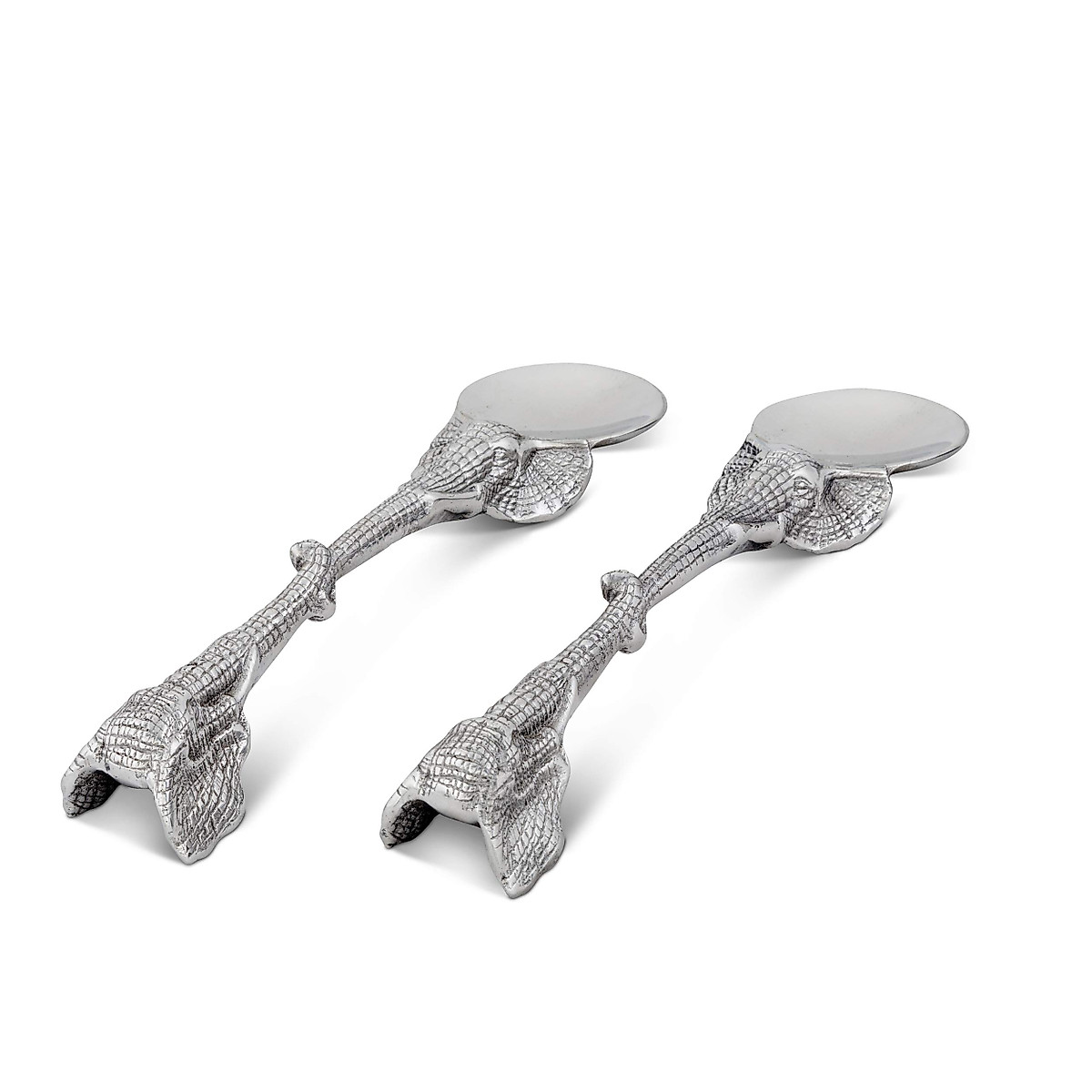 Arthur Court Designs Aluminum Elephant Figural Salad Serving Spoon and Salad Serving Fork, Salad Servers Set 11 inch Long