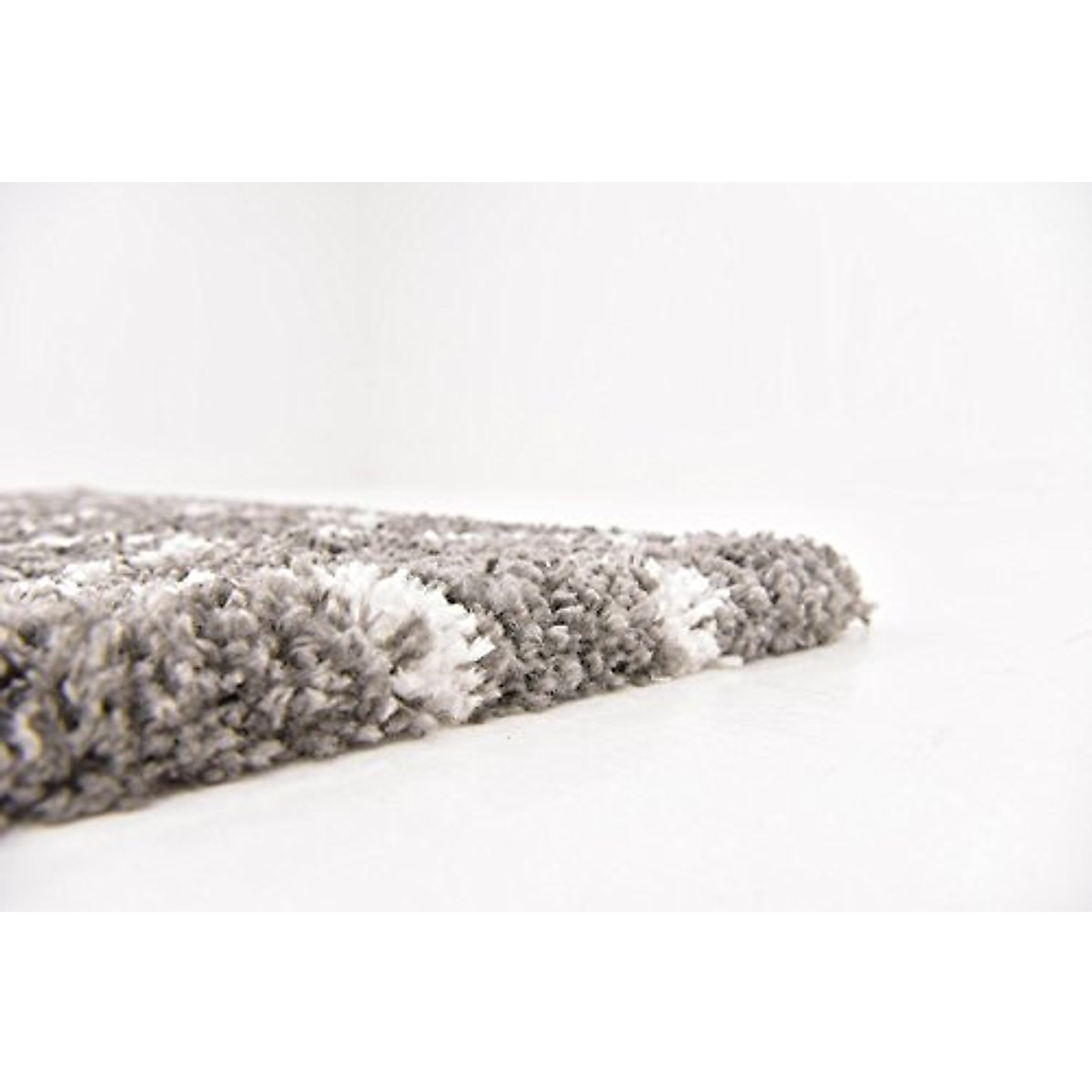 Unique Loom Rabat Shag Collection Area Rug - Marble (5' 1" x 8' Rectangle, Gray/ Ivory)