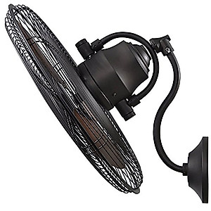 allen + roth 18-Inch 3-Speed Oscillation Indoor Outdoor Wall Bronze Fan