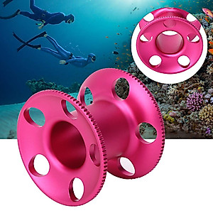 Keen so Aluminum Alloy Diving Spool Reel Guideline Underwater Finger Spool Reel for Freediving Snorkeling (Red) Diving