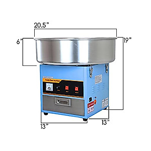 PartyHut Large Commercial Cotton Candy Machine Party Candy Floss Maker Blue