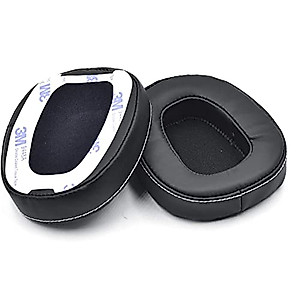 Replacement Ear Pads with Tape Compatible with Skullcandy Crusher Wired Built-in Amplifier and Mic Headphone (Protein Leather)