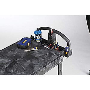 Rubbermaid Commercial Products 2-Shelf Utility/Service Cart, Medium, Flat Shelves, Ergonomic Handle, 500 lbs. Capacity, for Warehouse/Garage/Cleaning/Manufacturing (FG452500BLA)