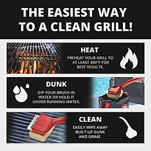 Grill Rescue BBQ Replaceable Scraper Cleaning Head, Bristle Free - Durable and Unique Scraper Tools for Cast Iron or Stainless-Steel Grates, Barbecue Cleaner (Grill Brush with Scraper)