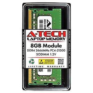 A-Tech 8GB RAM Replacement for CT8G4SFRA266 | DDR4 2666MHz PC4-21300 (PC4-2666V) CL19 SODIMM 1.2V Non-ECC SO-DIMM 260-Pin Laptop, Notebook Memory Module