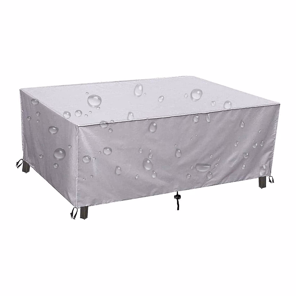 LSYALUCK Rectangular Patio Heavy Duty Table Cover - 600D Tough Canvas Waterproof Outdoor Dining Table and Chairs General Purpose Furniture Cover Size Patio Furniture Covers 66.93x31.5x31.5 inch