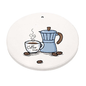 Coffee Christmas Ornaments for Friends,Family,Holiday,Coworkers,Xmas Tree Hanging Ornaments Ceramic Keepsake,Coffee Set