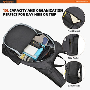 SKYSPER 10L Hiking Backpack Small Hiking Daypack Packable Lightweight Travel Day Pack for Women Men(Black)