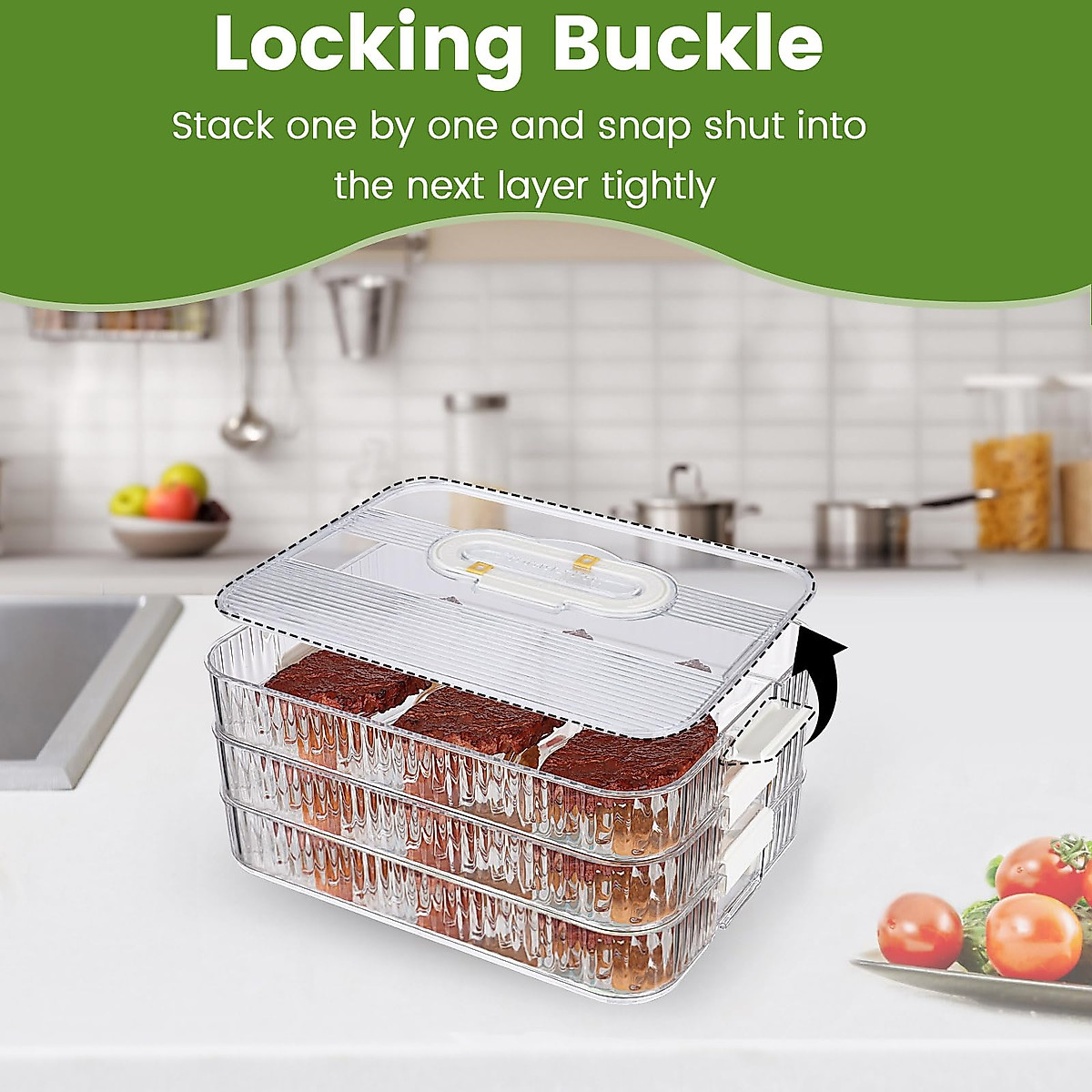 mwellewm Deli Meat Container for Fridge Cold Cut Storage Organizer for Refrigerator Lunch Meat Cheese Bacon Airtight Keeper with Lid Handle