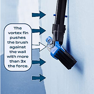 Blue Mano 20" Ultra Wide Vortex Pool Brush, Provides 3X The Force to Clean Pool Walls, Premium & Strong Brush with Curved Edges