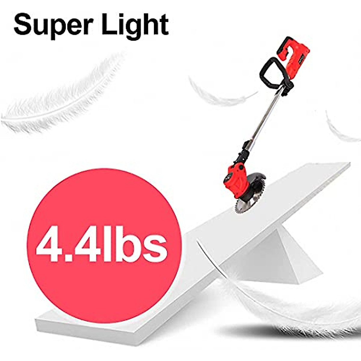 GMRZ Handheld Cordless String Trimmer Garden Edger Tool, 21V 4000Mah Lithium-Ion Portable Walk Behind Grass Brush Cutter Lawn Mower WReplace Cutter Head,1 Battery