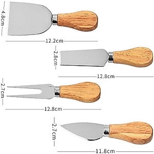 Cheese Knives Set, Stainless Steel Fork Spoon，with Heart Slate Cheese Boards for Dinner Table Set (F-SET)