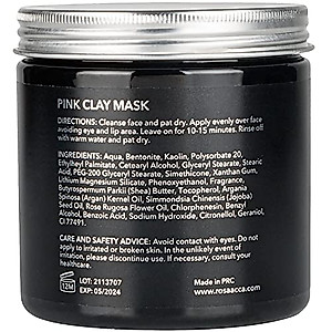 Pink Clay Mud Mask, with Bentonite Kaolin Pink Clay & Rose Extracts, Moisturizing & Anti Aging, Pores Minimizers, Skincare for Women & Men, All Skins, With Face Mask Brush, 500ml 16.9 fl.oz