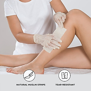 ForPro Natural Muslin Epilating Strips, Tear-Resistant, Pre-Cut Strips for Hair Removal, 3” W x 9” L, 100-Count