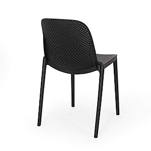Christopher Knight Home 312244 Raevyn Outdoor Dining Chair (Set of 2), Black