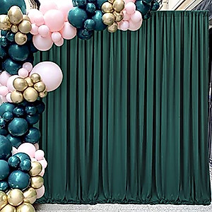 10ft x 10ft Hunter Green Backdrop Curtain for Parties Dark Green Wrinkle Free Backdrop Drapes Panels for Baby Shower Birthday Party Photo Photography Polyester Fabric Background Decoration