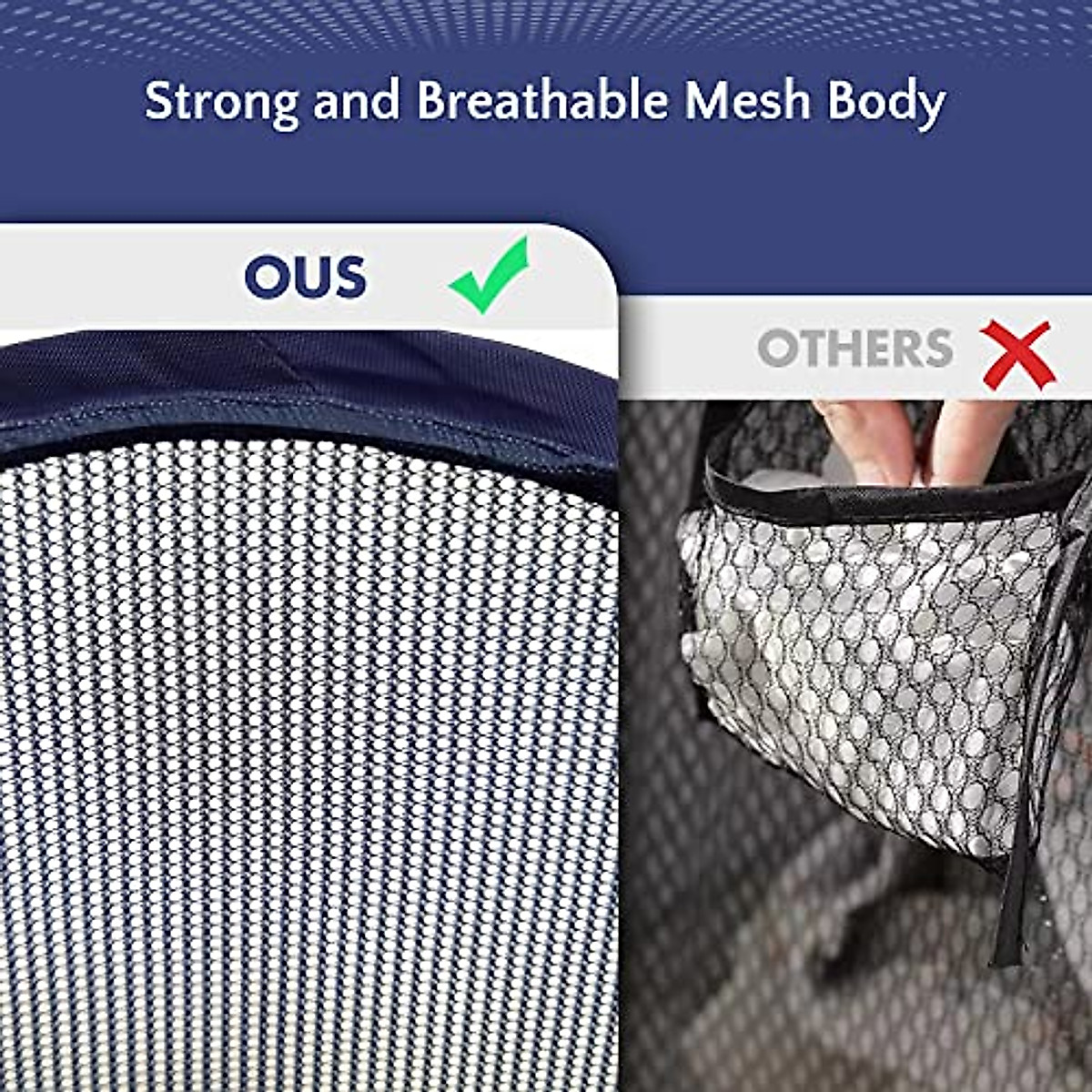 STORAGE MANIAC Pop-Up Mesh Clothes Hamper, Foldable Laundry Hamper, Side Pocket|Durable Handles|Enlarged Opening, 2- Pack