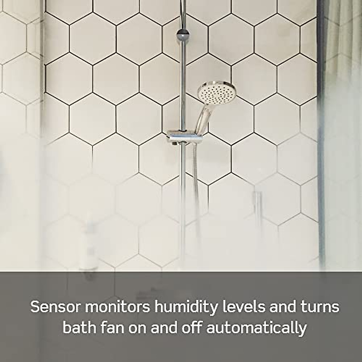 Leviton DHS05-1LW Humidity Sensor Switch for bathroom exhaust fan, automate ventilation, air circulation, moisture control,  ¼ HP, Single Pole, White