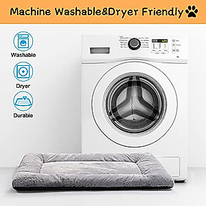 Dog Beds Crate Pad for Medium/Large Dogs Fit Metal ,Ultra Soft, Washable & Anti-Slip Kennel Pad for Dogs Cozy Sleeping Mat,Gray 36inch