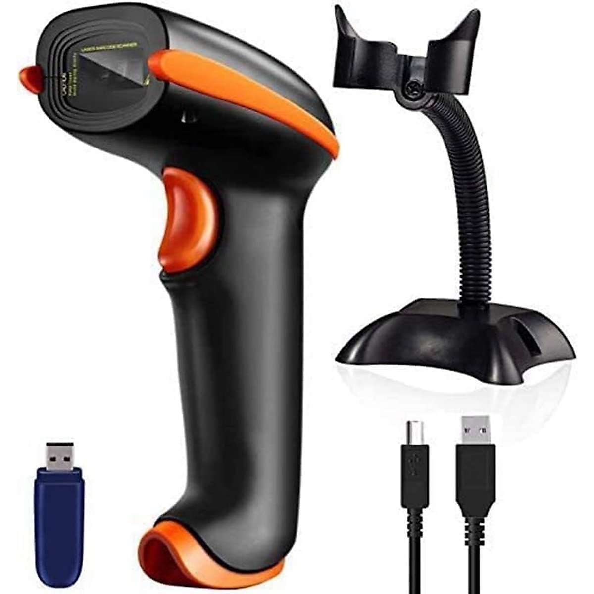 Tera Barcode Scanner Wireless 1D Laser Scanner 2-in-1 (2.4Ghz Wireless+USB 2.0 Wired) Handheld Bar Code Scanner Reader, IP54 Shockproof, for Store, Supermarket, Warehouse, Library