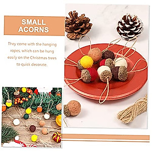 BCOATH 12pcs Pine Cone Pendant Christmas Decor Christmas Ornaments Mini Wreath Felt Acorn Pom Craft Acorn for Autumn Christmas Tree Acorn Miniature Acorns Wool Felt Pendants Plush Acorns