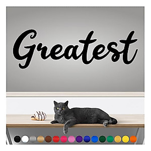 Transform Your Walls with Professional Grade, Outdoor Weatherproof Vinyl Stickers - Happy Sunday - UV Resistant, Made in The USA! Inspirational Words: Greatest: 14 Inch, Satin Silver