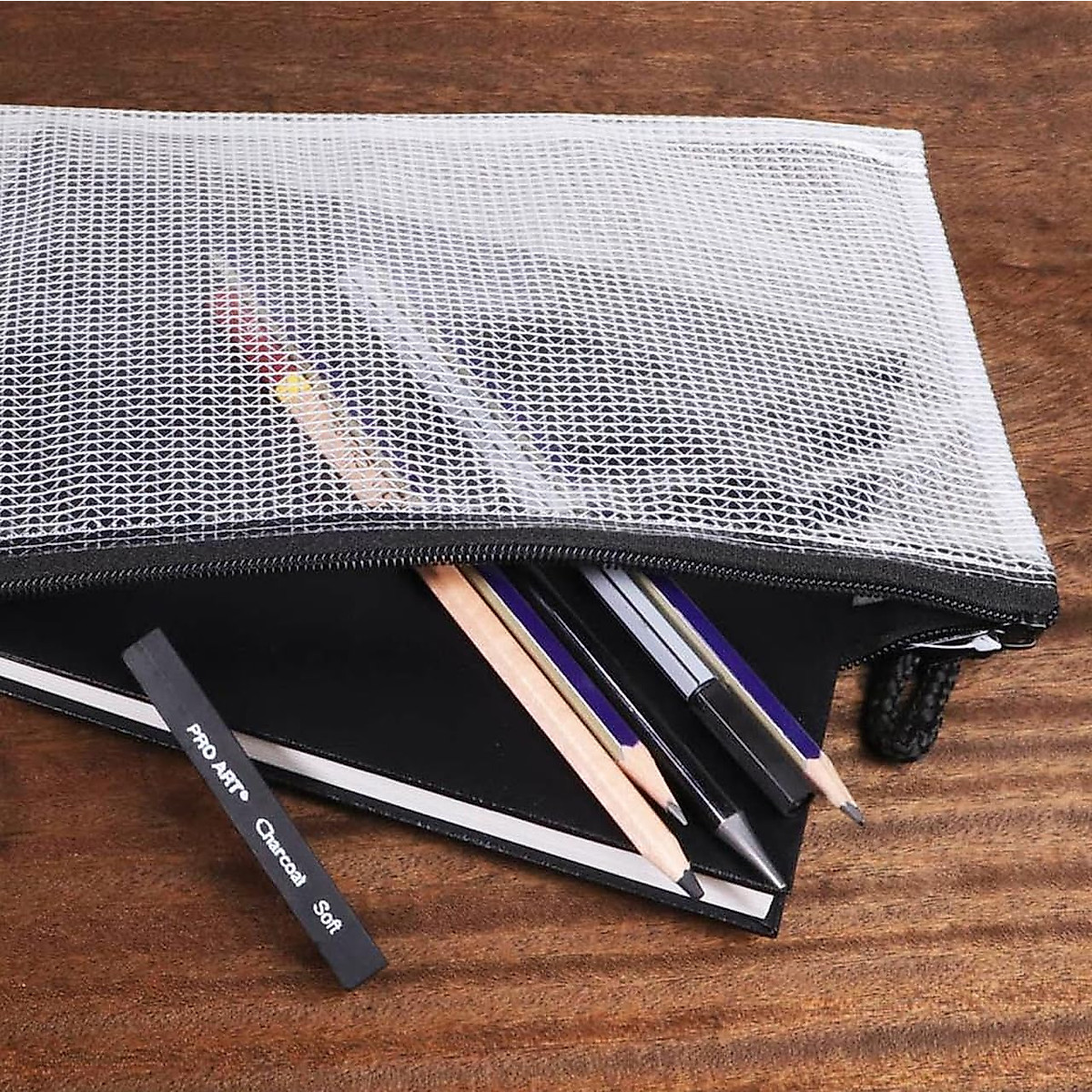 Pro Art Vinyl, 10-inch x 13-inch Mesh Bag with Zipper, Transluscent