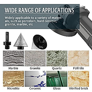 Lospara Diamond Beveling Chamfer Bits with Core Drill Adapter, Calidad Tile Tools 5/8"-11 Thread for Existing Hole Trimming Finishing Cleaning Enlarging Marble Porcelain Tiles Granite, Black (48mm)