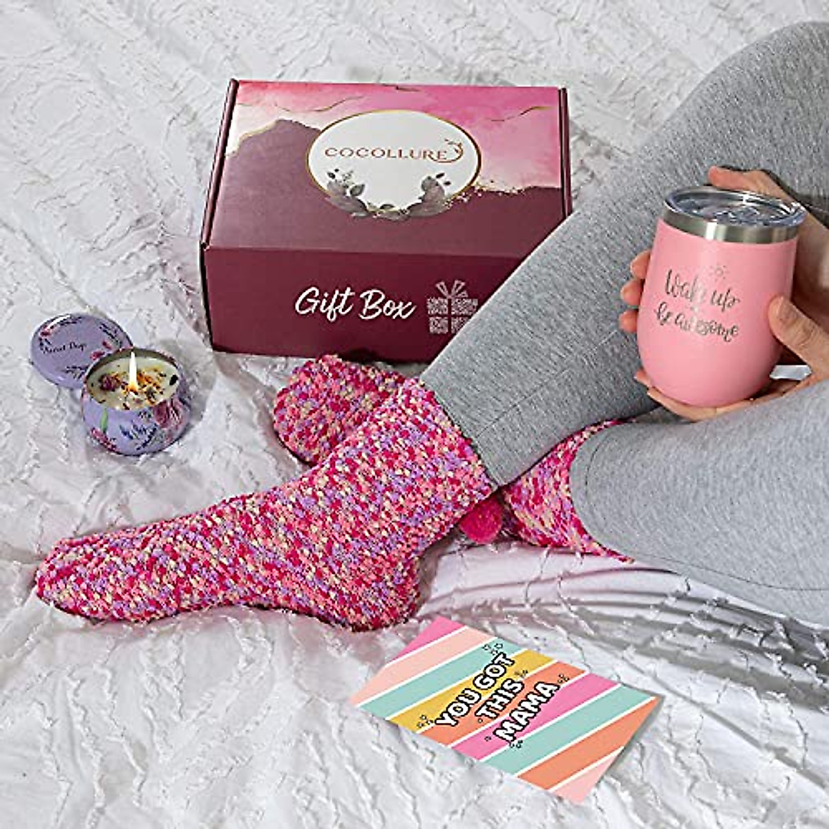 New Mom Gifts Ideas - Best Relaxing Spa Gift Bath Box Set for Women - Pregnancy New Mom Care Package - Unique Present Idea for First Time Mom Expecting Mother - Baby Shower Basket