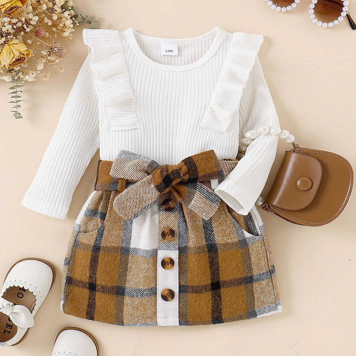 TBUIALL Prime Today Deals Outfits para Bebe Nina Ripped Baby Leggings 1 Year Old Boy Clothes Fall Girls Clothes 6 Months First Christmas Outfit Clothes (Yellow, 6-9 Months)