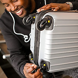 Take OFF Luggage 18-inch Hardshell Carry On Suitcase that Converts into Underseater Luggage Removable Spinner Wheels for Airline Personal Use Requirements 18 x 14 x 8.5 Inches - Rose Gold Expandable