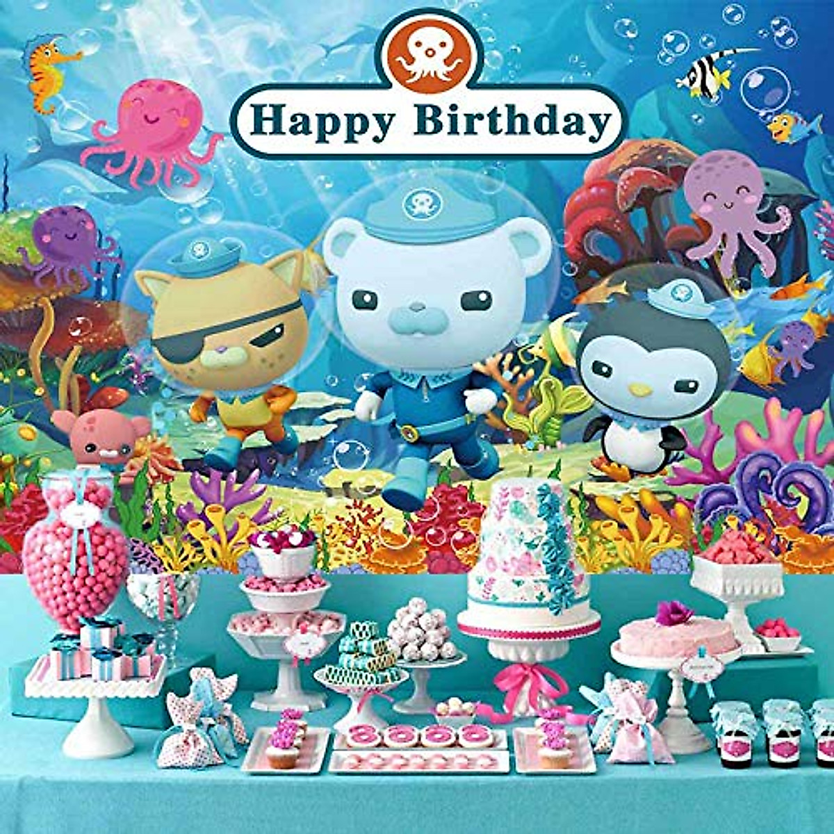 Octonauts Backdrop | Octopus Background | Birthday | Boy | Under The Sea Animals | Party Supplies | Photography 7x5Ft