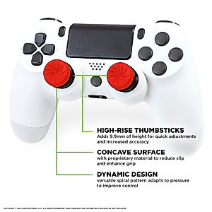 KontrolFreek FPS Freek Inferno Performance Kit for PlayStation 4 Controller (PS4) | Includes Performance Thumbsticks and Performance Grips | Red