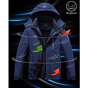 DLGJPA Men's Mountain Waterproof Ski Jacket Hooded Windbreakers Windproof Raincoat Winter Warm Snow Coat