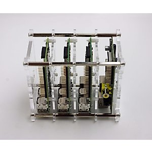 GeauxRobot Raspberry Pi 3 Model B 4-layer Dog Bone Stack Clear Case Box Enclosure also for Pi 2B B+ A+ B A