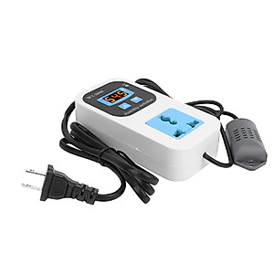 Digital Humidity Controller WT‑2000 110‑220V 0%~99%RH with Humidity Sensor Humidify Dehumidification Switch Socket 0.1%RH Accuracy(US Plug)