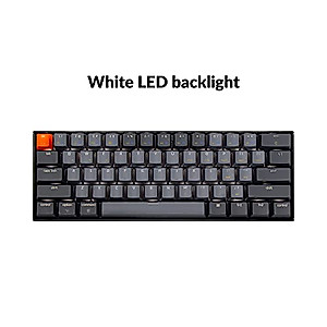 Keychron K12 60% Layout Bluetooth Wireless/USB Wired Mechanical Keyboard for Mac with Gateron G Pro Red Switch White LED Backlit N-Key Rollover, Compact 61 Keys Computer Gaming Keyboard for Windows