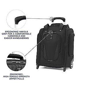 Travelpro Luggage Maxlite 5 Softside Lightweight Rolling Underseat Compact Carry on Upright 2 Wheel Bag, Men and Women, Black, 15-Inch