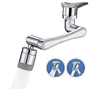 Faucet Aerator Universal, 1080° Large-Angle Rotating Robotic Arm Water Nozzle Faucet Adaptor, Splash Filter Kitchen Tap Extend Faucets Bubbler（with tool kit）