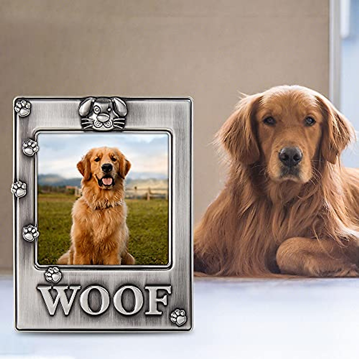 LASODY Memorial Dog Photo Picture Tabletop Frame Woof Frame-Dog Photo Gift