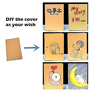 6pcs Travelers' Notebook Thread-bound Journal Diary Memo Pad,A6 Size & 30 sheets(Blank Pages)