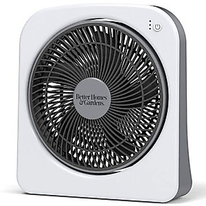 Better Homes & Gardens 9" Dual Power Portable Fan Indoor Outdoor Use 3 Speeds (White) BHS136111442001 (Renewed)