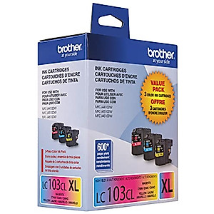 Brother Genuine High Yield Color Ink Cartridge, Replacement Color Ink, Includes 1 Cartridge Each of Cyan, Magenta & Yellow, Page Yield Upto 600 Pages/Cartridge, LC103 (Pack of 5, 15 Count Total)