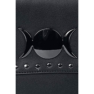 Lost Queen Women's Magic Moon Shoulder Bag, Black, One Size