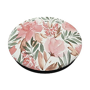 Pastel Pink Flower Pattern, Watercolor Floral Petals Blossom PopSockets PopGrip: Swappable Grip for Phones & Tablets