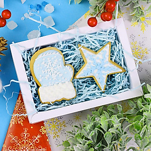 ZEBMOON 1 LB Aqua Cyan Crinkle Cut Paper Shred Filler Great for Gift Wrapping, Basket Filling, Birthday, Wedding, Halloween, Thanksgiving, Christmas Day, New Year Party Decorations Filling Supplies