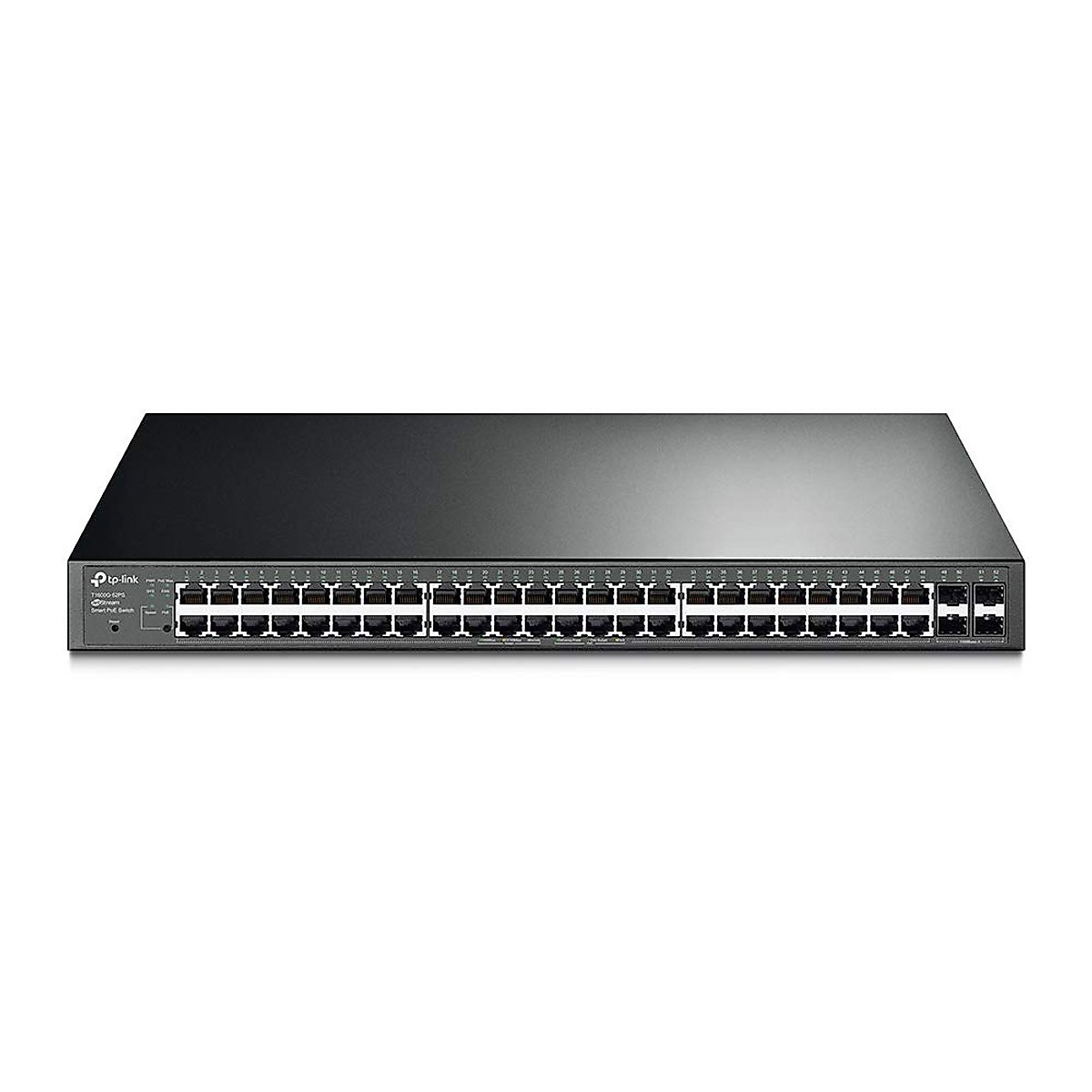 TP-Link 48 port gigabit PoE switch | 48 PoE+ Port @384W, w/ 4 SFP Slots | Smart Managed | Limited Lifetime Protection | Support L2/L3/L4 QoS, IGMP and LAG | IPv6 and Static Routing (T1600G-52PS)