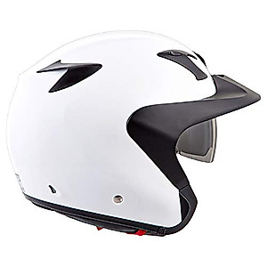 ScorpionEXO CT220 Open Face Adjustable Visor Dropdown Visor Adult DOT Approved Motorcyle Helmet Solid (White, XX-Large)